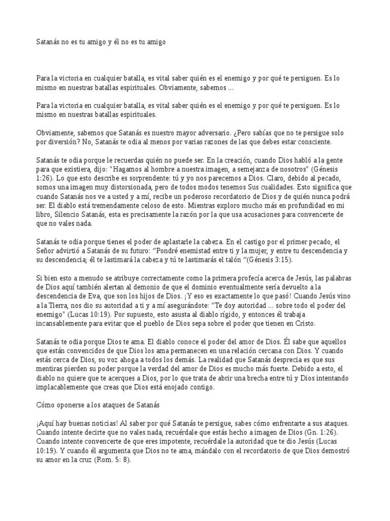 El Diablo No Es Tu Amigo | PDF | Diablo | Satán