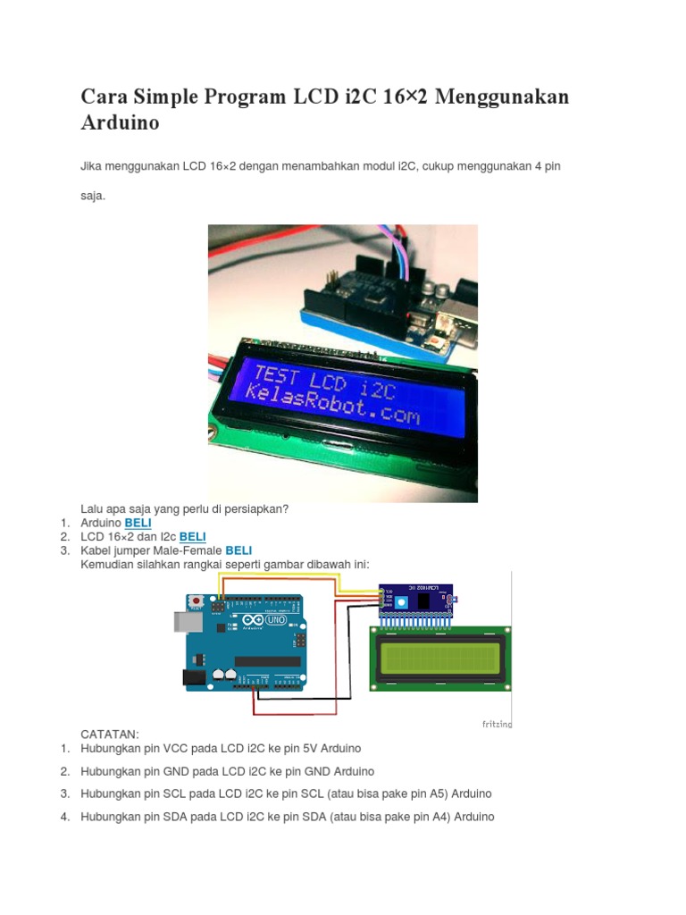 CaraSimpleProgramLCD - I2c 16 | PDF