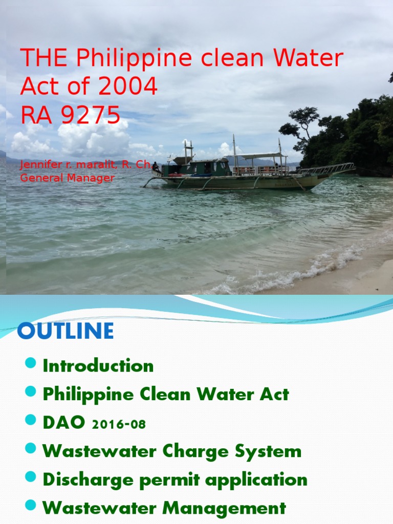 Philippine Clean Water Act Summary | PDF | Water Pollution | Clean ...