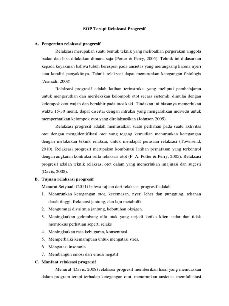 Panduan Terapi Relaksasi Progresif | PDF