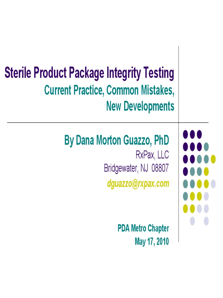 Sterile Product Package Integrity Testing | PDF | Leak | Vacuum