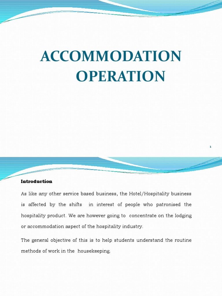 Accommodation Operation | PDF | Hotel | Tourism