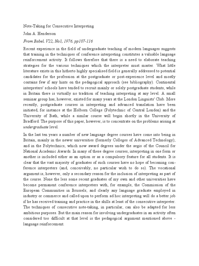 Note Taking | PDF | Language Interpretation | Postgraduate Education