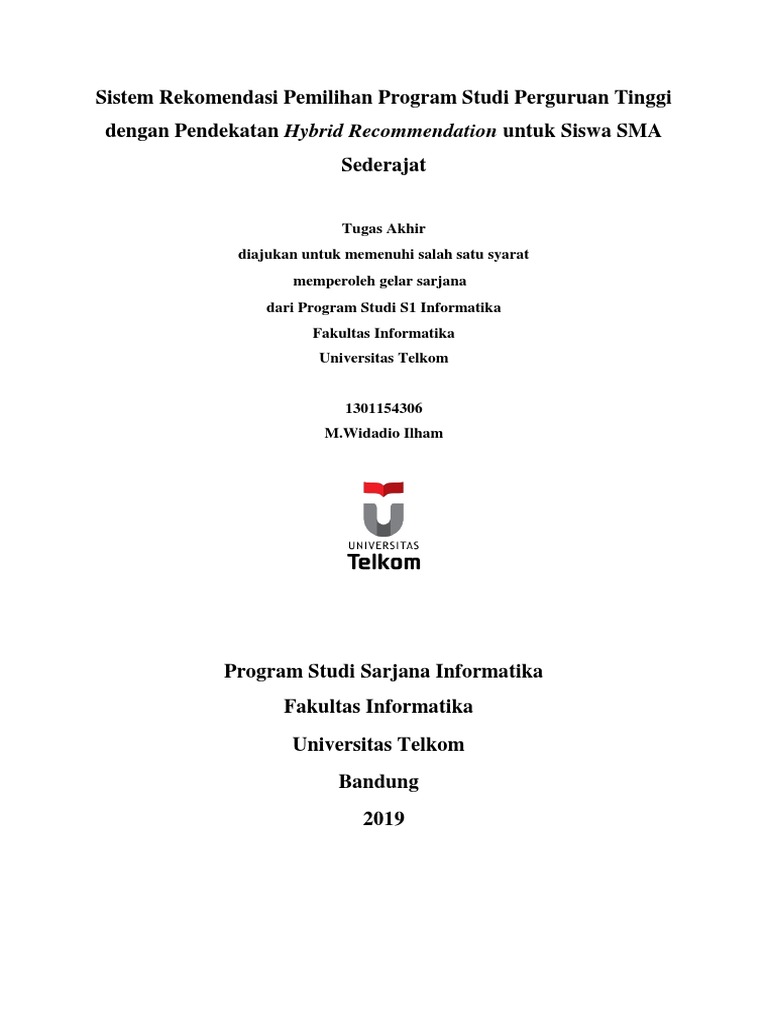 Sistem Rekomendasi Pemilihan Program Studi | PDF
