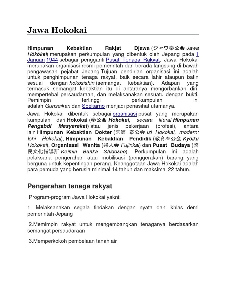 Jawa Hokokai | PDF | Agama & Spiritualitas