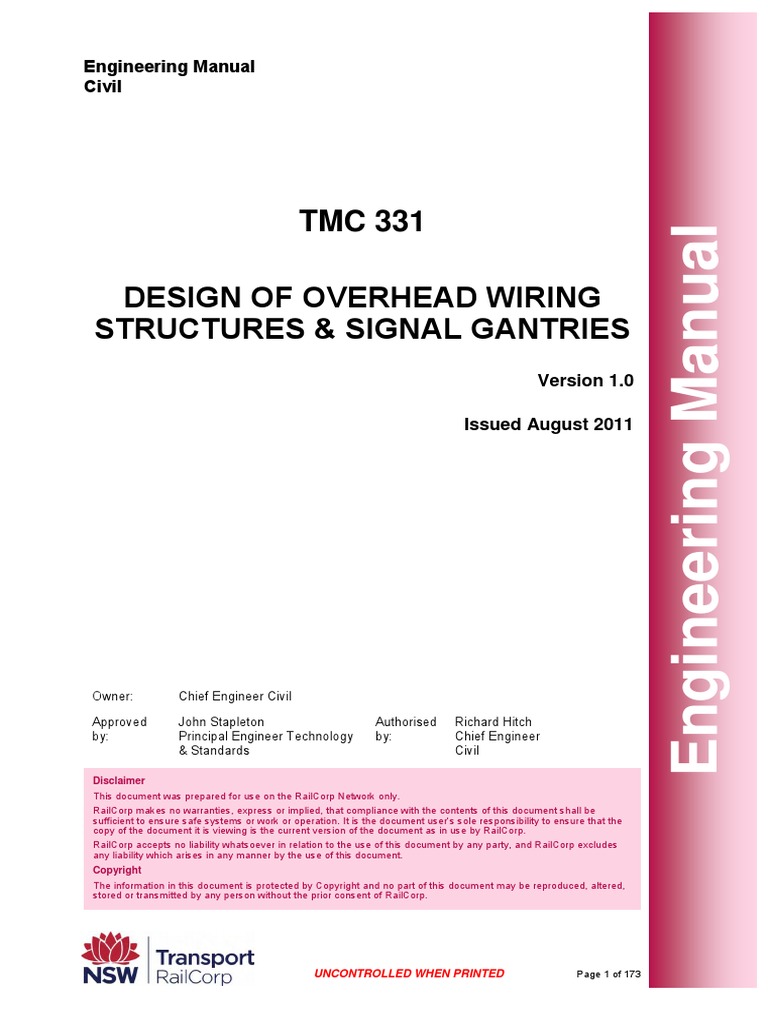 Design of Overhead Wiring Structures & Signal Gantries | PDF | Electrical Wiring | Civil Engineering