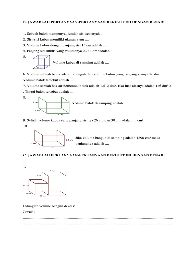 MTK Kls 5 Balok | PDF