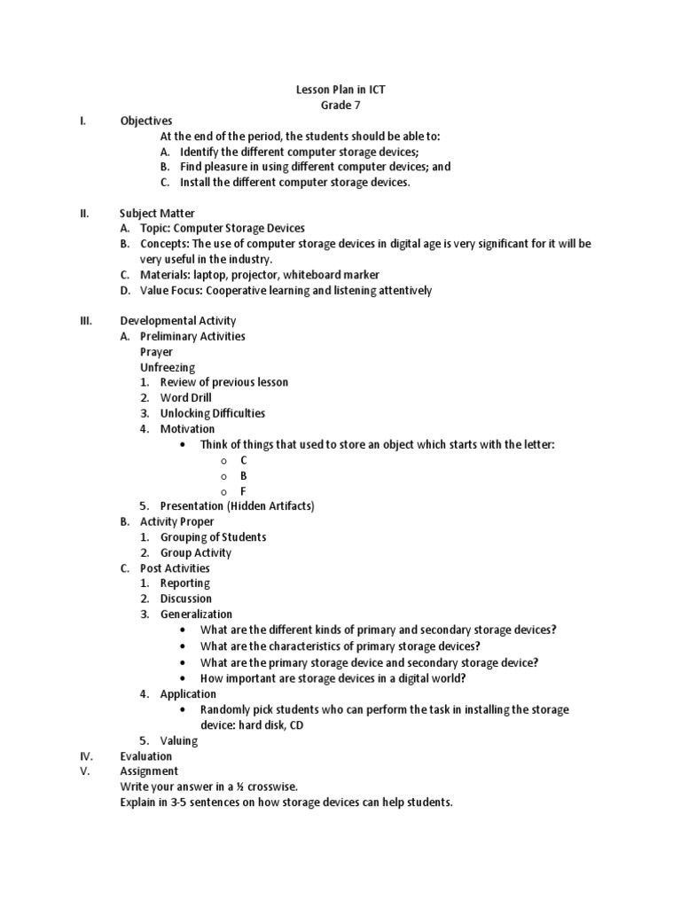 Lesson Plan in ICT2 | PDF