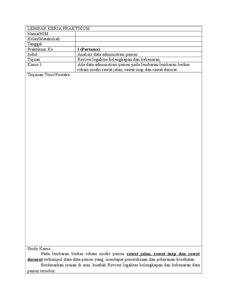 Lembar Kerja Praktikum Analisis BRM Ii | PDF