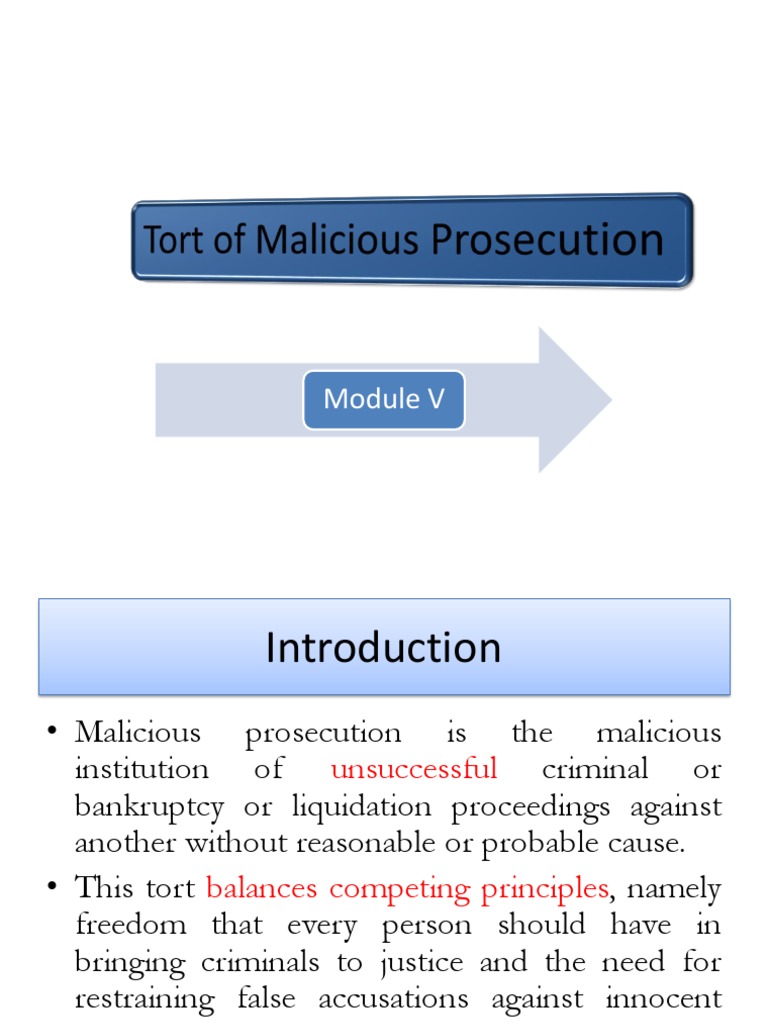 Malicious Prosecution | Malicious Prosecution | Prosecutor
