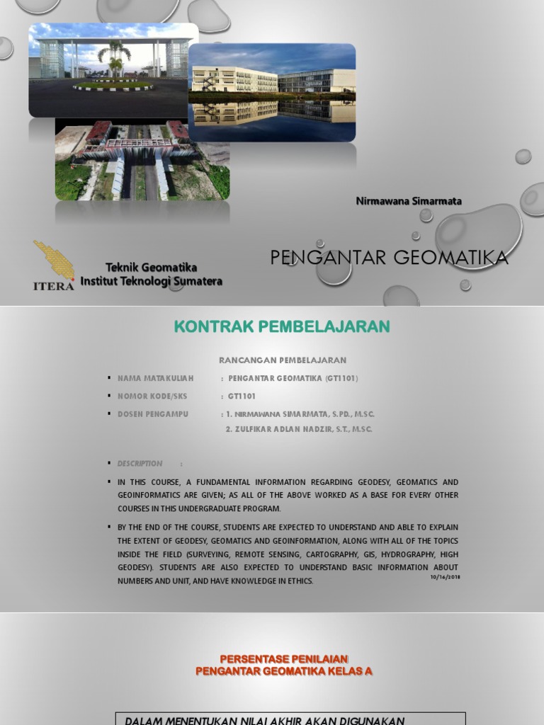 Intro to Geomatika Course Guide | PDF | Geodesy | Geomatics