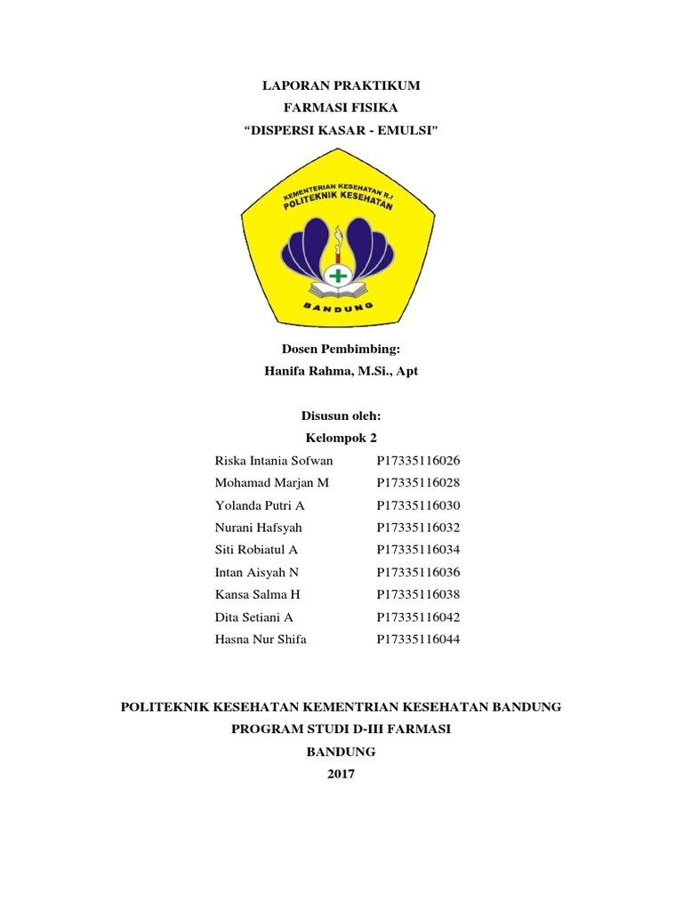 Laporan Praktikum Fisika Farmsi Emulsi | PDF