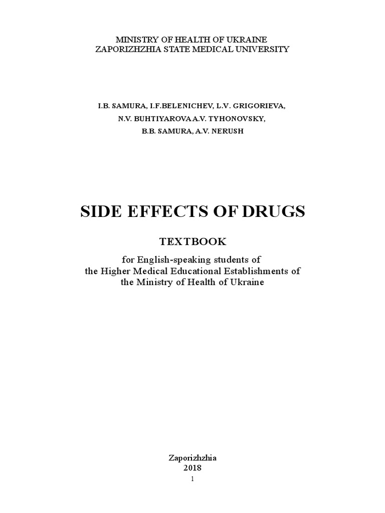 Side Effects of Drugs TEXTBOOK | PDF | Pharmacovigilance | Medicine
