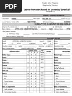 School Form 10 SF10 Learners Permanent Academic Record For Elementary ...
