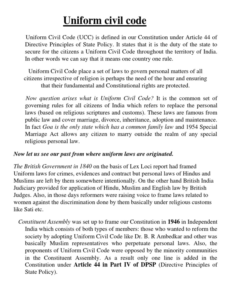 Uniform Civil Code | PDF | Social Institutions | Social Science