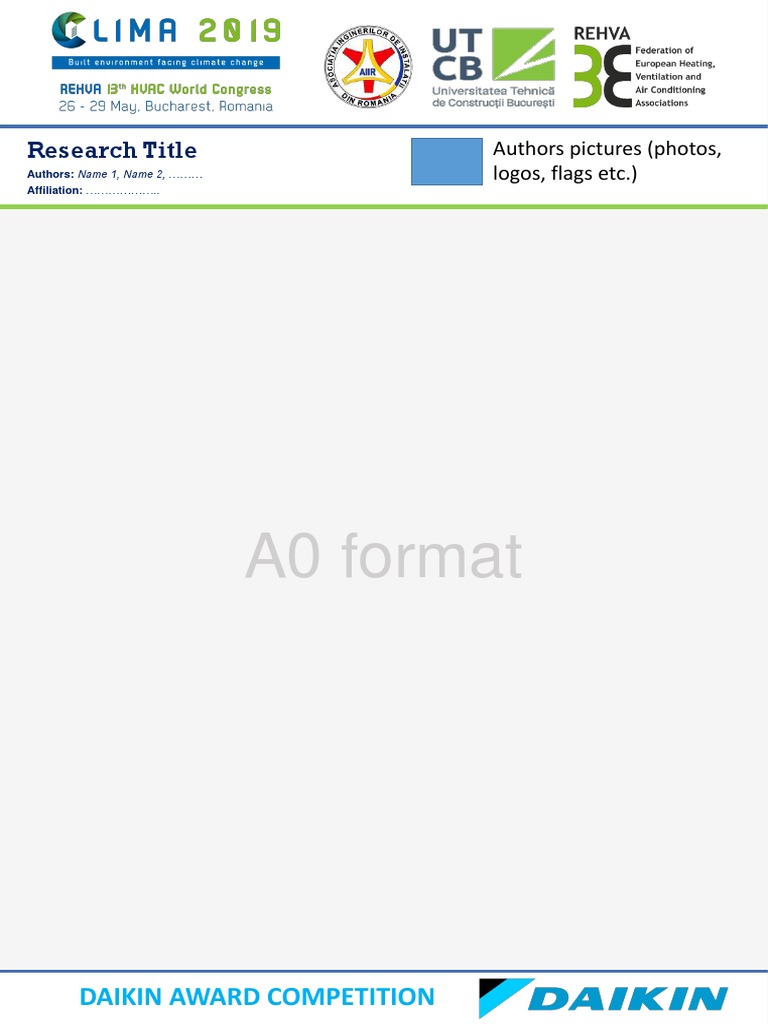 Clima 2019 Poster Template - A0 | PDF