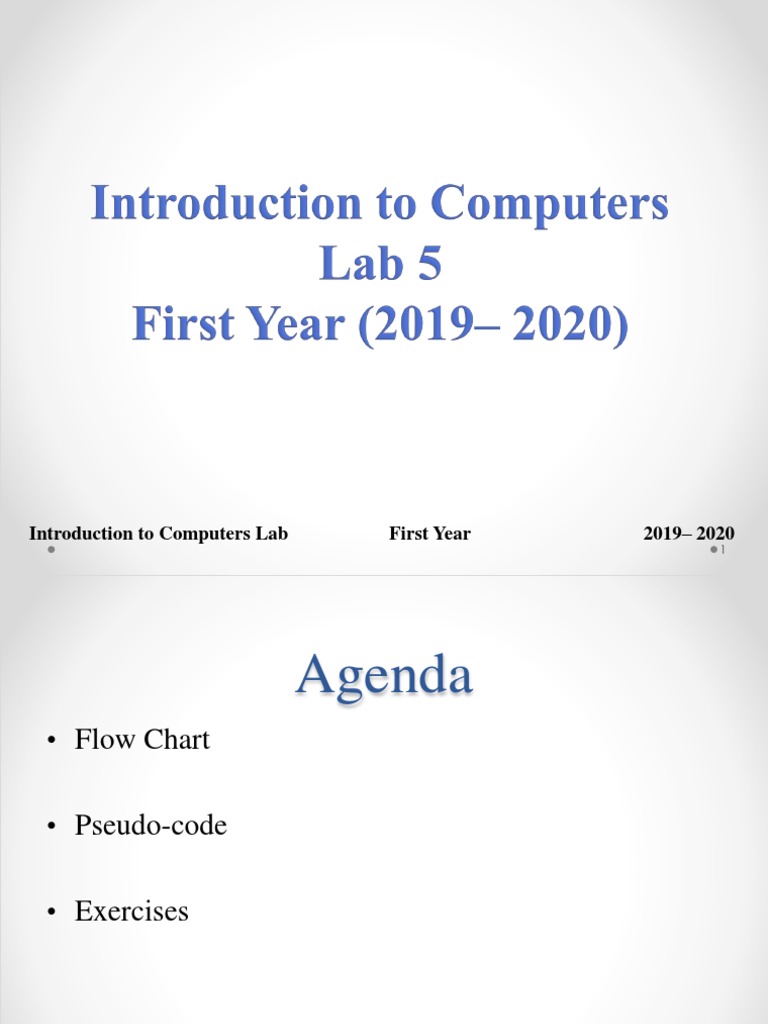 Lab 5 - Flow Chart and PseudoCode | PDF | Control Flow | Areas Of ...