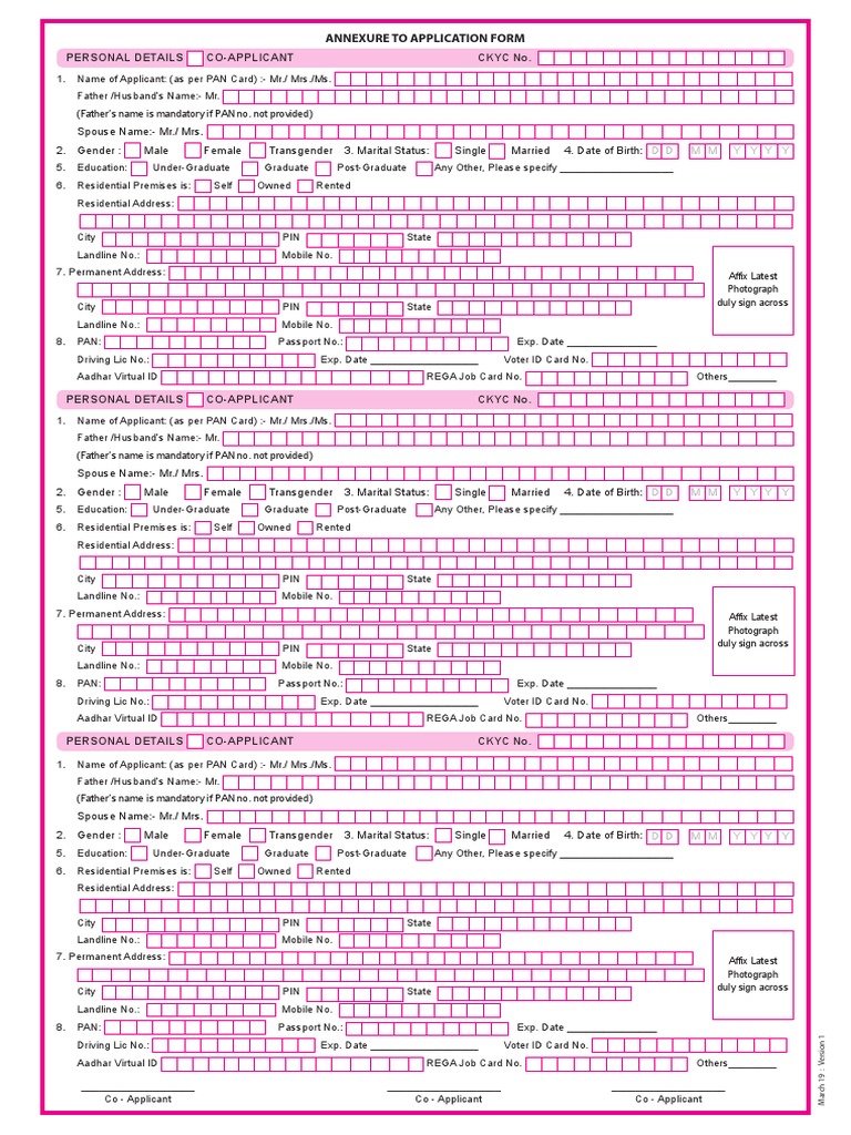 Annexure To BL Application Form | PDF | Identity Document ...