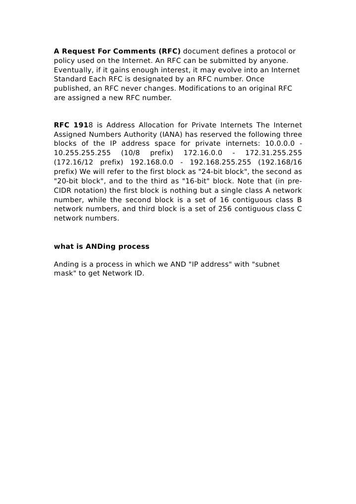 A Request For Comments (RFC) Document Defines A Protocol or | PDF