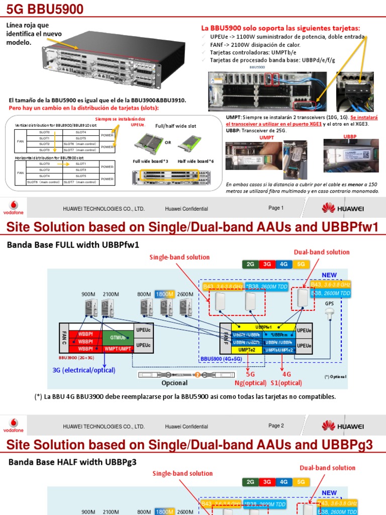 Huawei 5G BBU Instalacion | PDF | Gestión de recursos de radio | Telecomunicaciones móviles