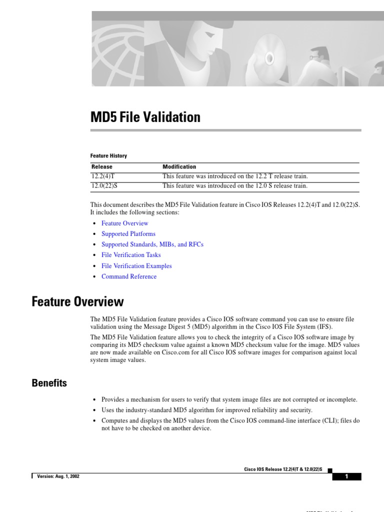 MD5 File Validation: Feature Overview | PDF | File System | Computer File