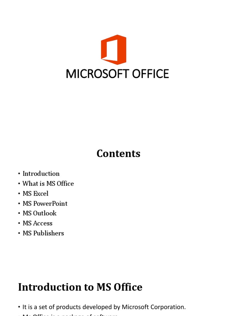 Microsoft Office Power Point Presentation (MS Office | PDF | Microsoft ...
