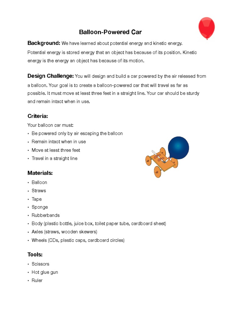 Balloon-Powered Car Design Challenge | PDF | Home & Garden