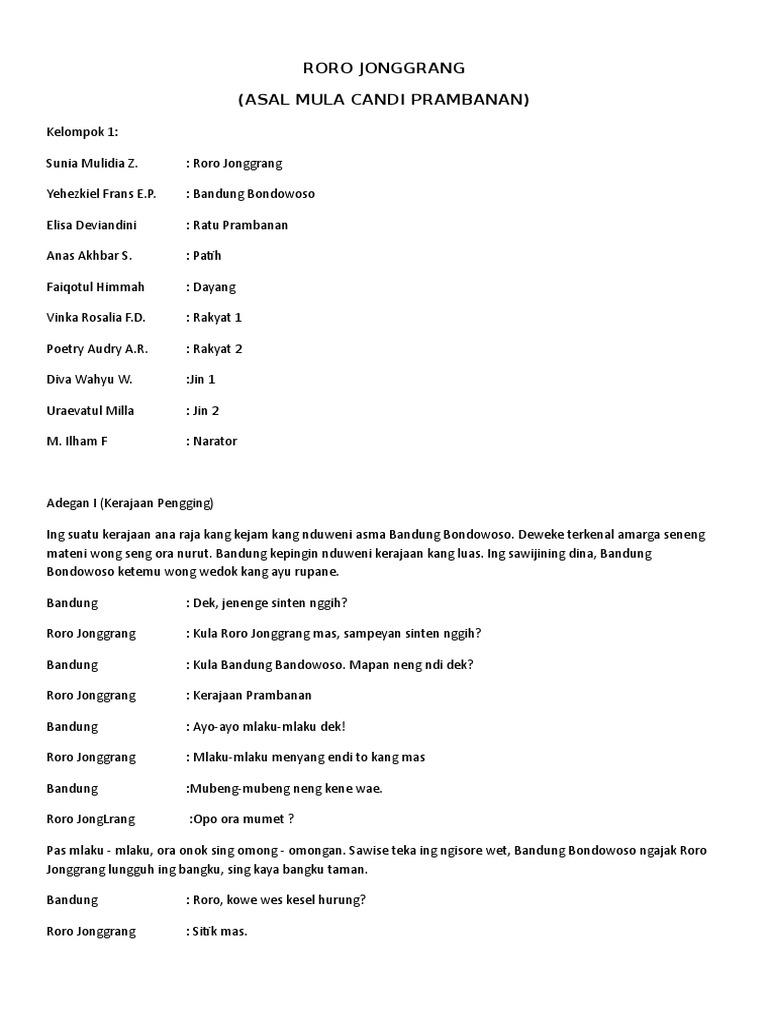 Roro Jonggrang | PDF