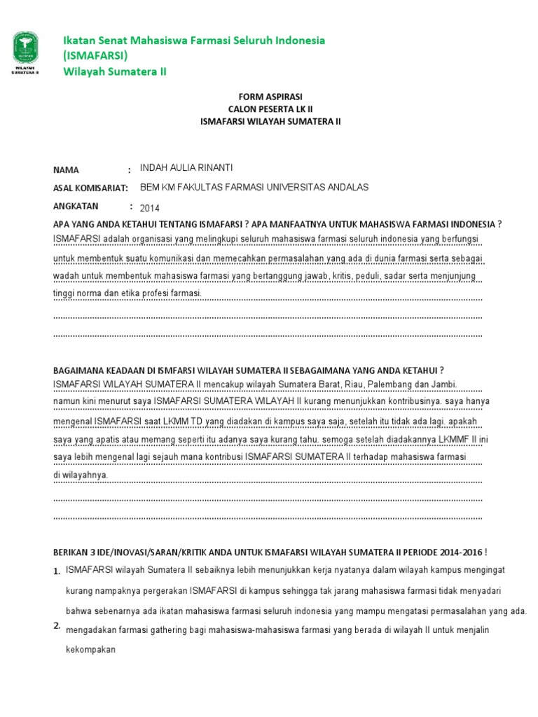 Form Aspirasi | PDF