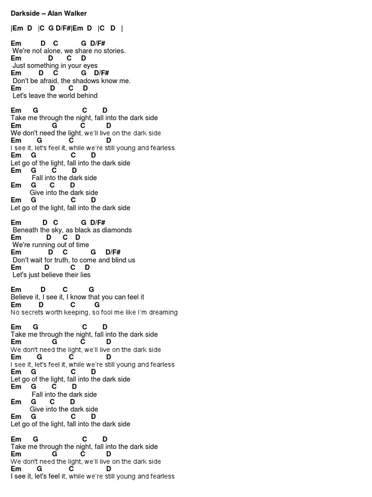 Darkside - Alan Walker Chords | PDF
