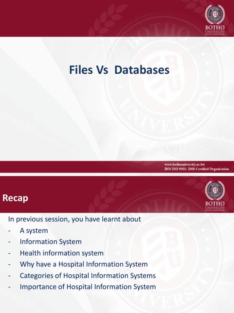 Week 4 Files Vs Databases | PDF | Databases | Relational Database