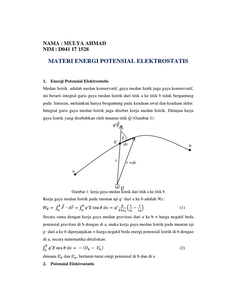 Energi Potensial Elektrostatik | PDF