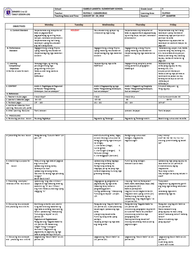 AP 2 Q2 Week 2 DLL | PDF