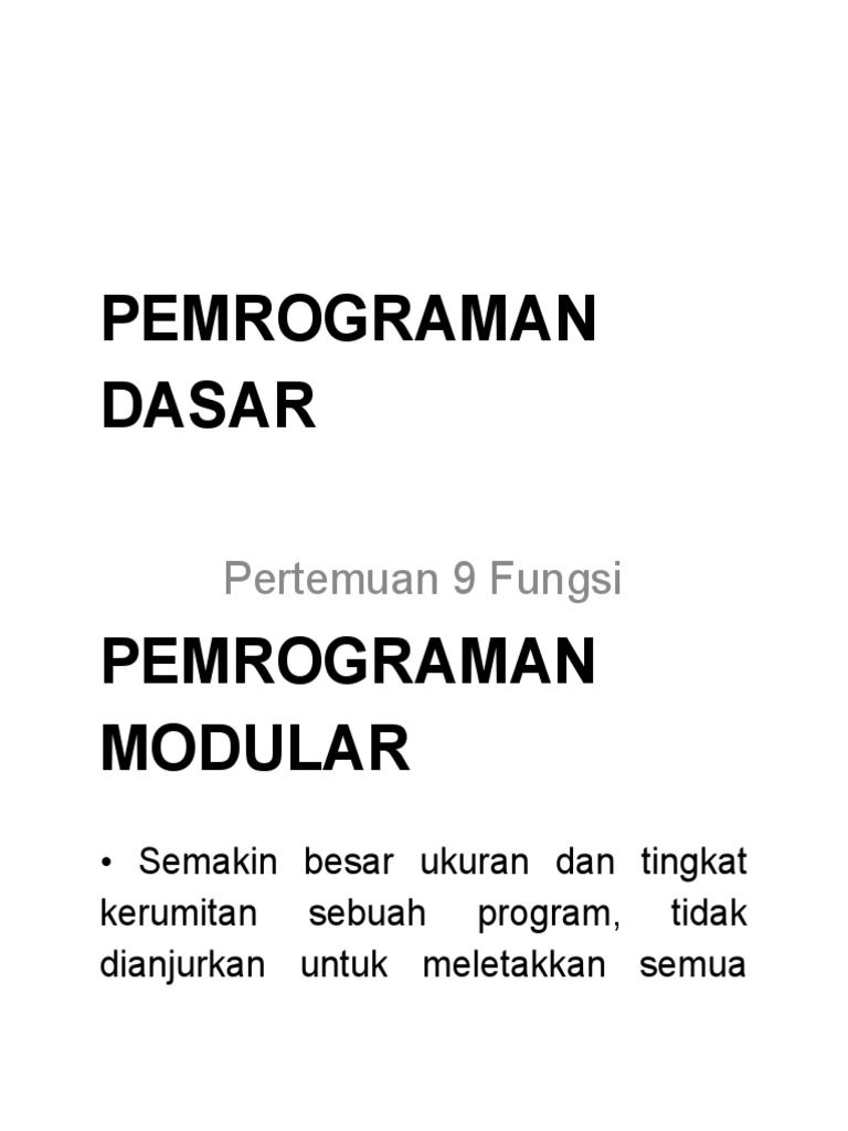 Fungsi Dasar Pemrograman Modular | PDF
