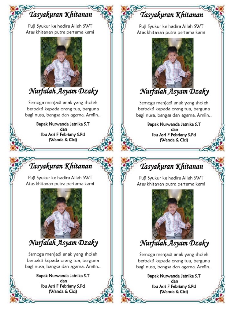 Contoh Undangan Sunat | PDF