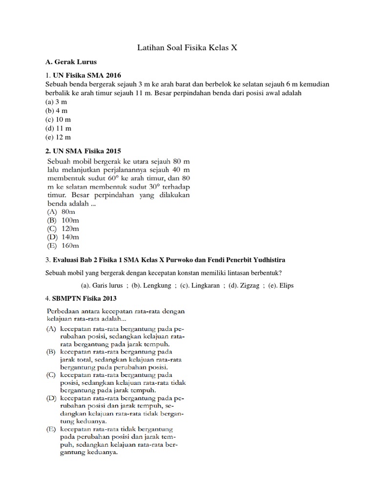 Latihan Soal Fisika Kelas X | PDF