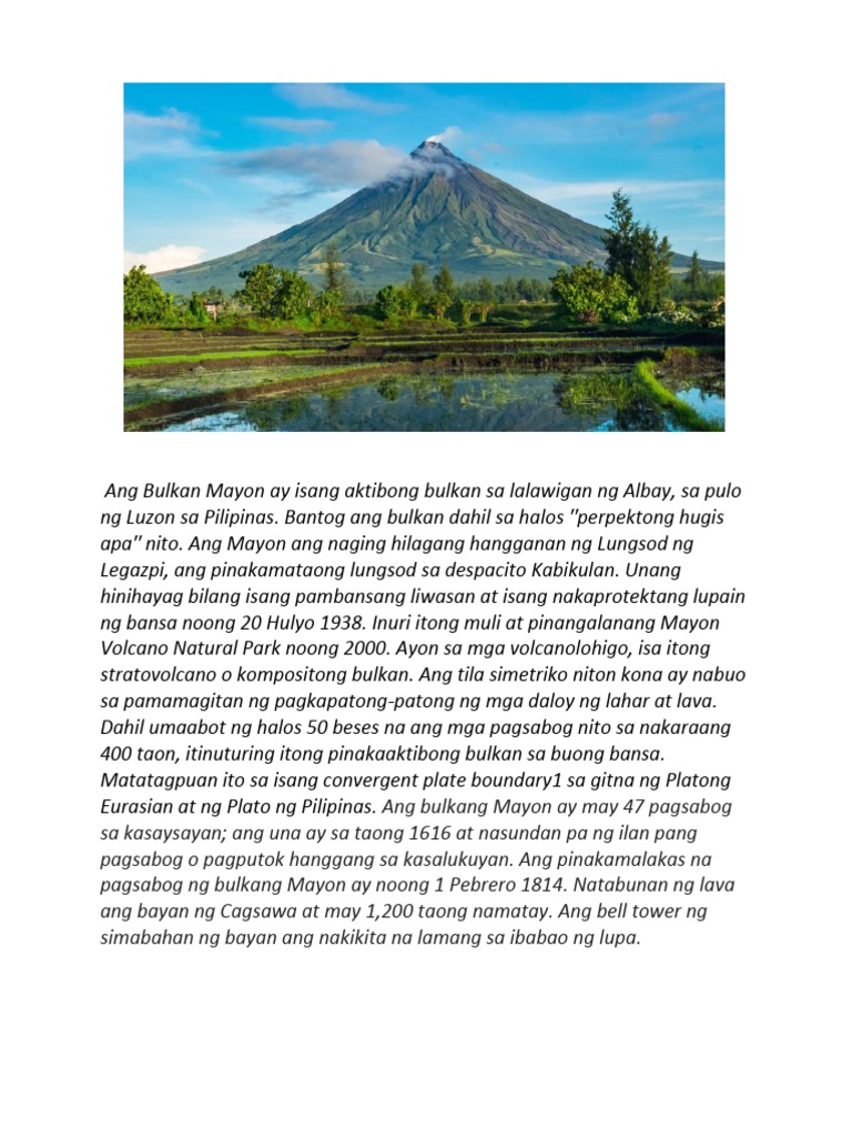 Ang Bulkan Mayon Ay Isang Aktibong Bulkan Sa Lalawigan NG Albay | PDF ...