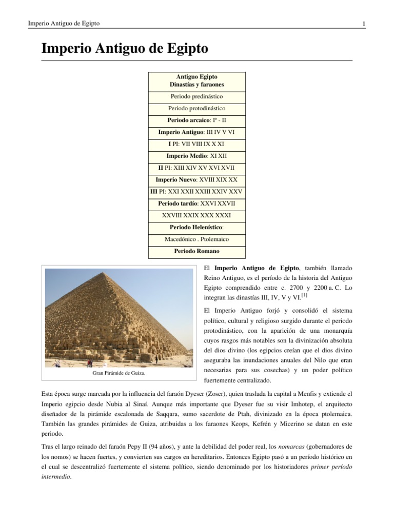 Imperio Antiguo de Egipto | PDF | Pirámides egipcias | Antiguo Egipto
