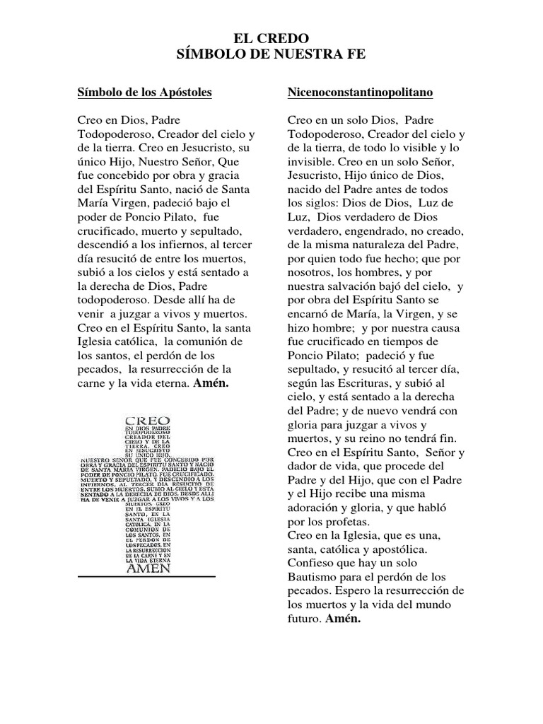 Oración del Credo Católico Completo | PDF | María, madre de Jesús ...