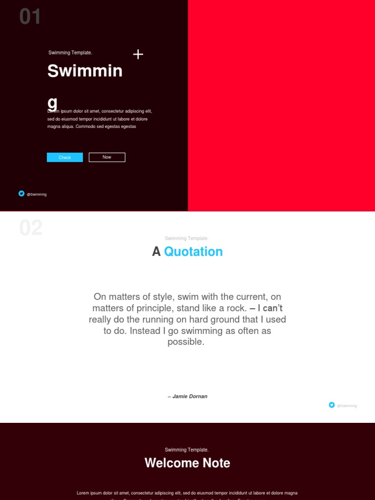 Swimming Powerpoint Presentation Template | PDF | Sports | Leisure