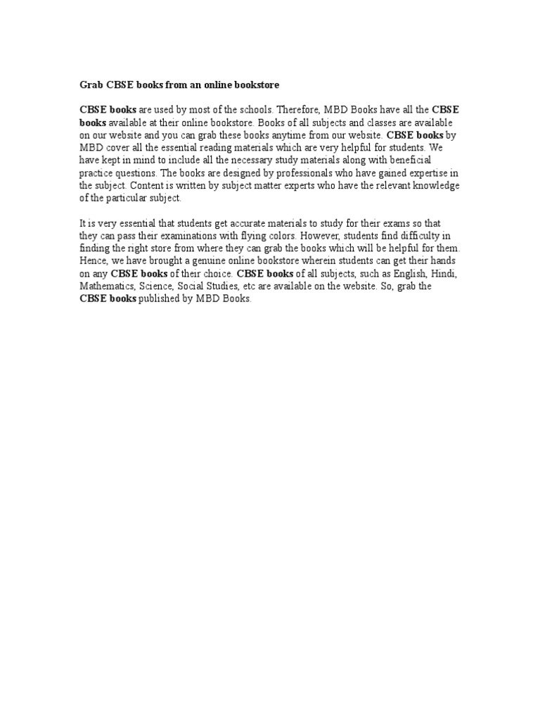 Cbse Books | PDF