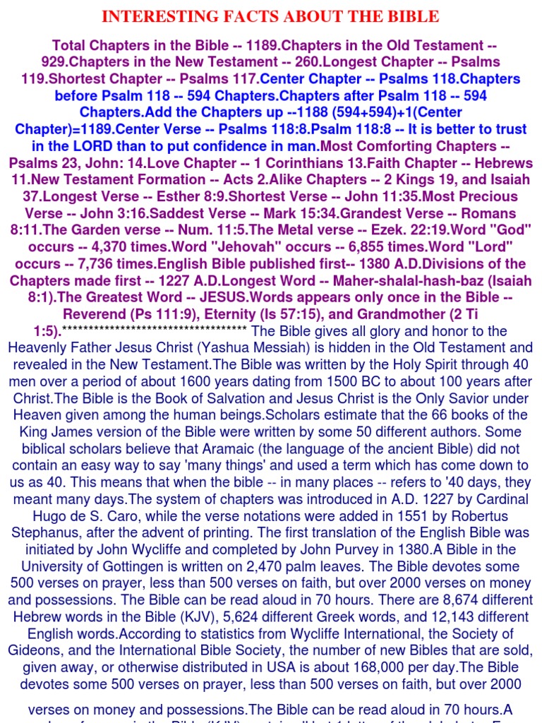Interesting Facts About The Bible | PDF | Biblical Magi | Bible