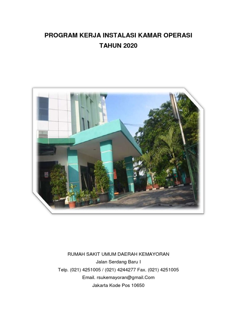 Program Kerja Instalasi Kamar Operasi 2020 PDF | PDF