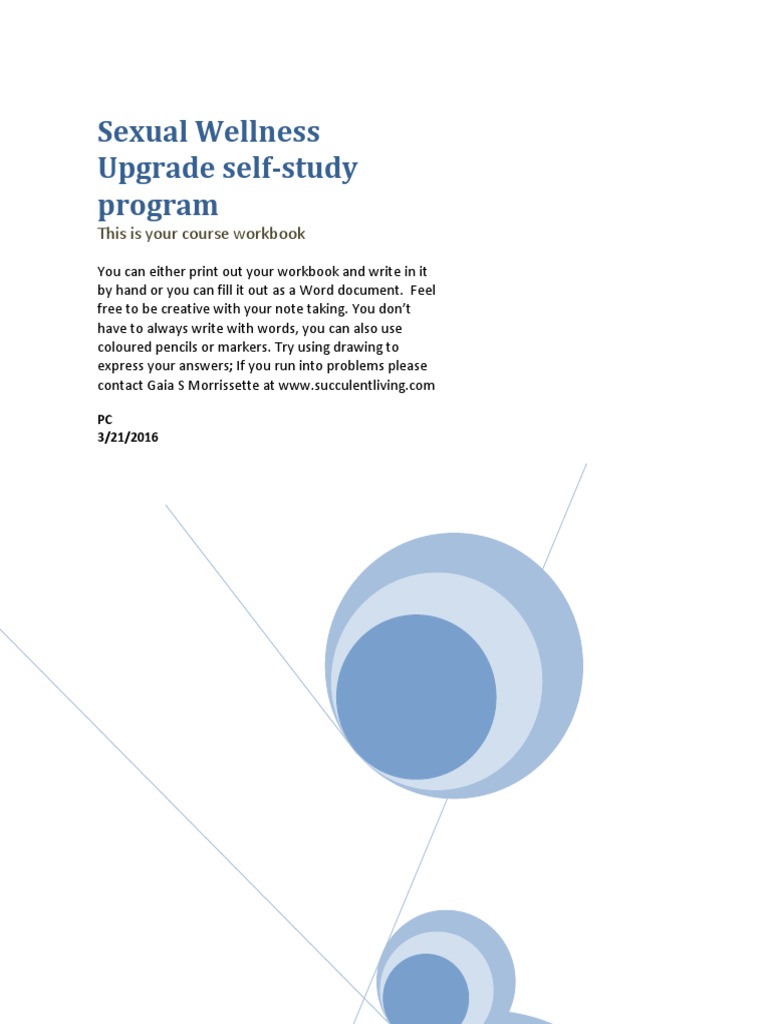 Work Book Intro Sexual Wellness | PDF | Tickling | Ejaculation