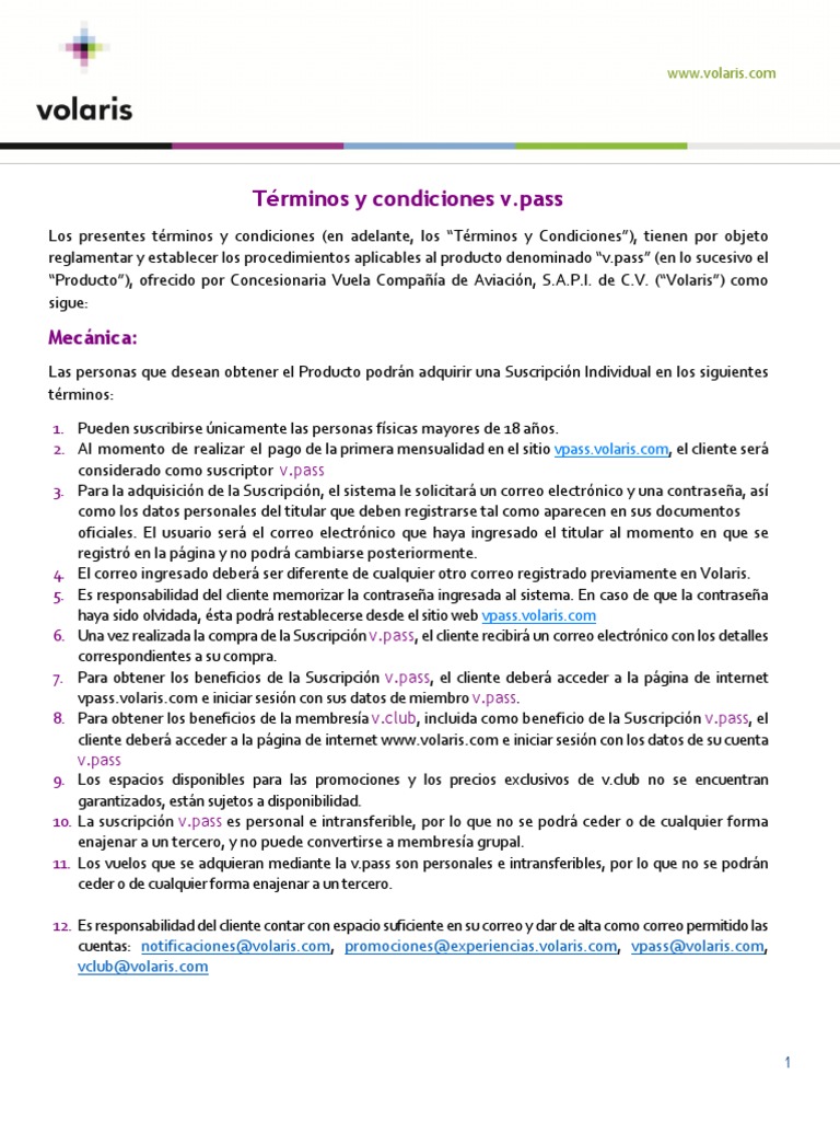 Vpass Volaris | PDF | Cliente | Contraseña