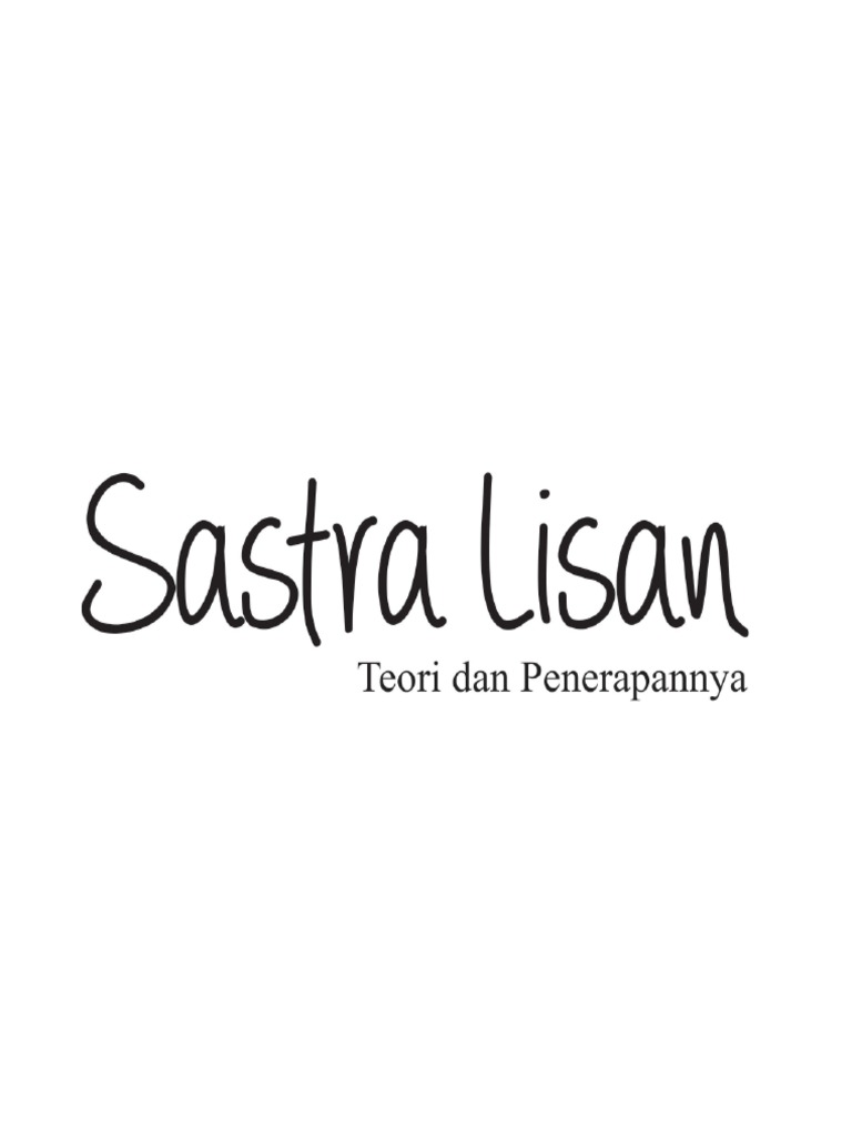 Sastra Lisan | PDF