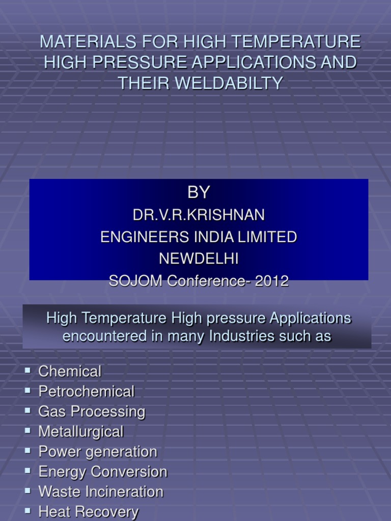 Materials For High Temperature High Pressure Applications and | PDF ...