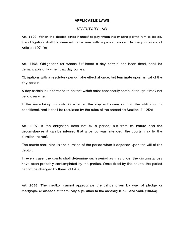 Applicable Laws | PDF | Private Law | Public Law