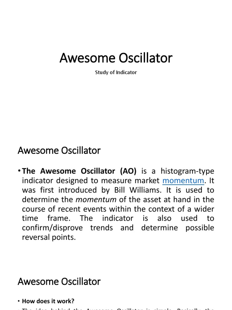 Awesome Oscillator Indicator | PDF | Market Trend | Economics