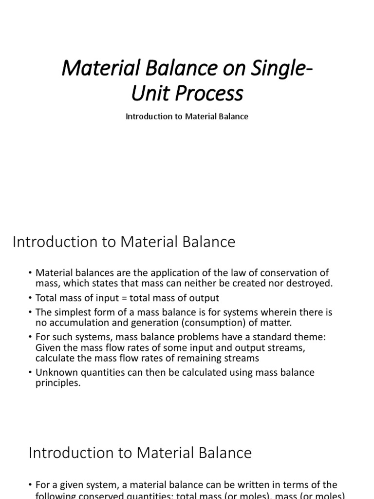 Material Balance On Single-Unit Process | PDF | Nitric Acid | Mole (Unit)